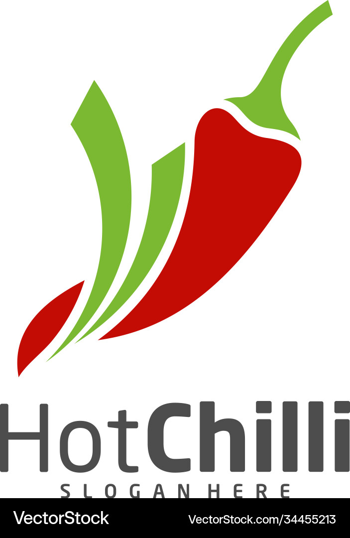 Chili logo design template red symbol icon Vector Image