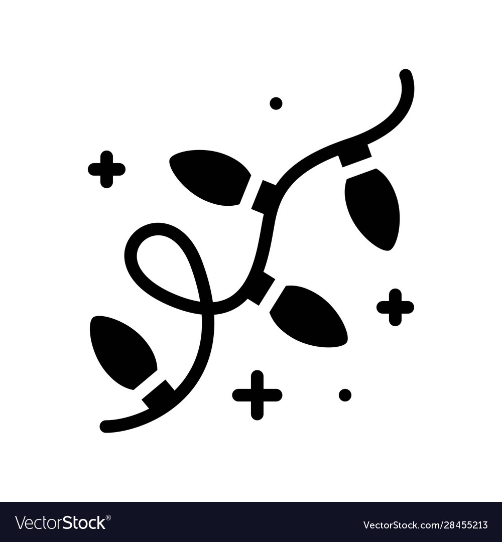 Christmas lights solid style icon Royalty Free Vector Image