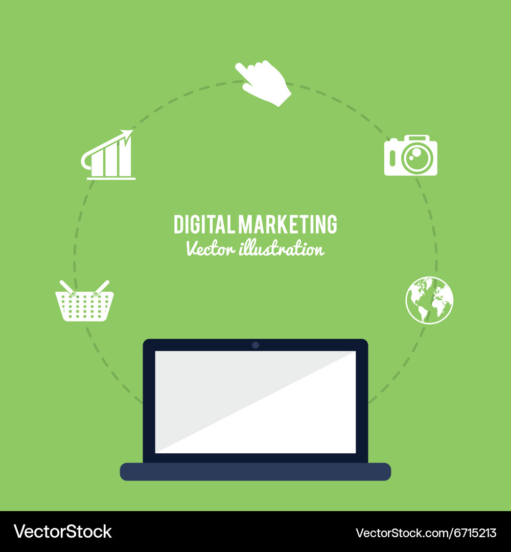 Digital marketing design Royalty Free Vector Image