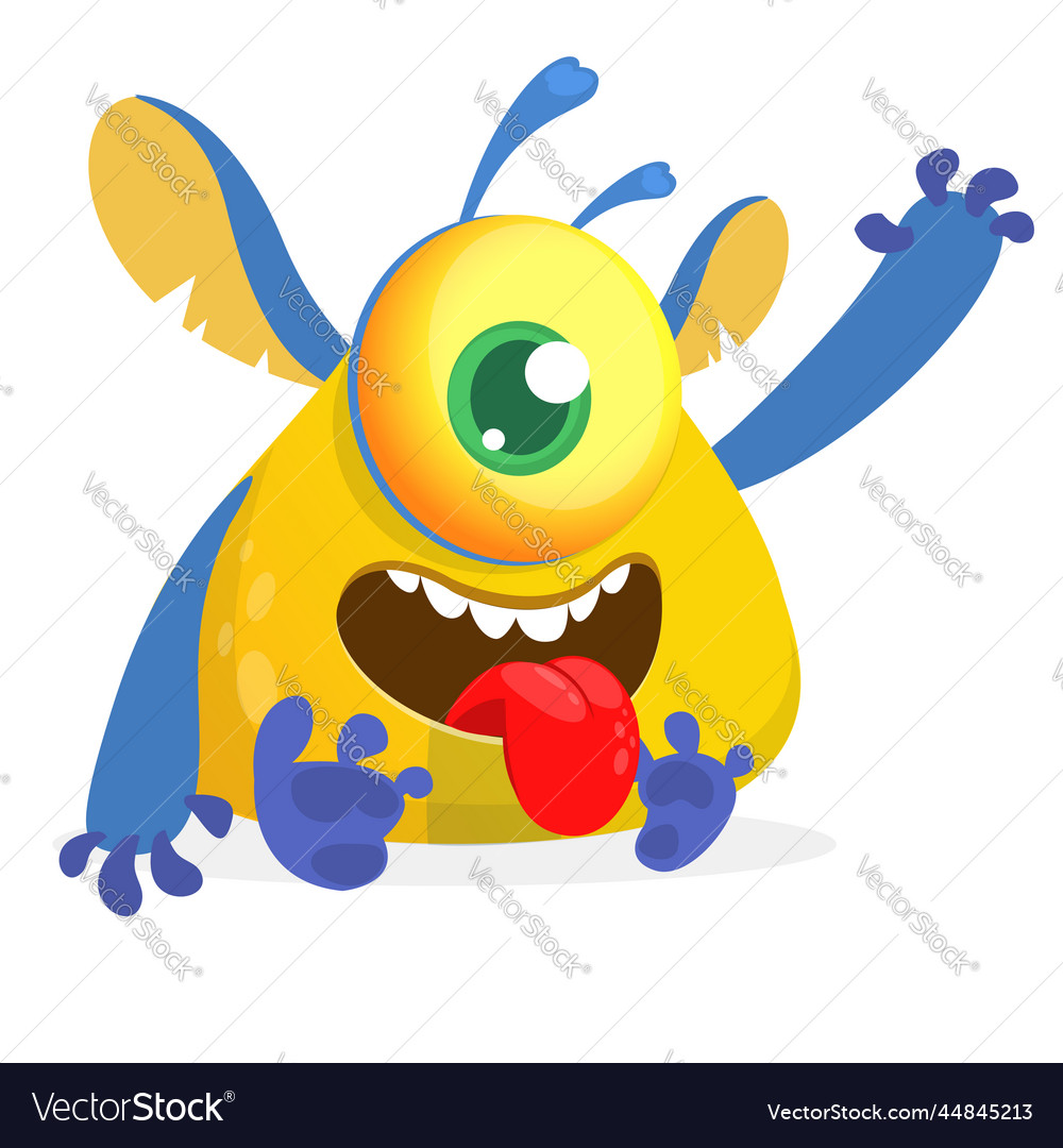 Funny cartoon monster halloween Royalty Free Vector Image