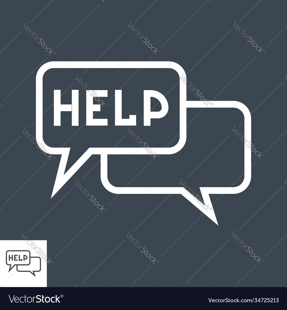 Help thin line icon Royalty Free Vector Image - VectorStock