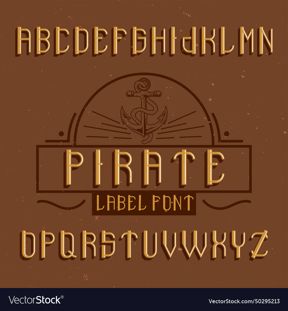 Original label typeface Royalty Free Vector Image
