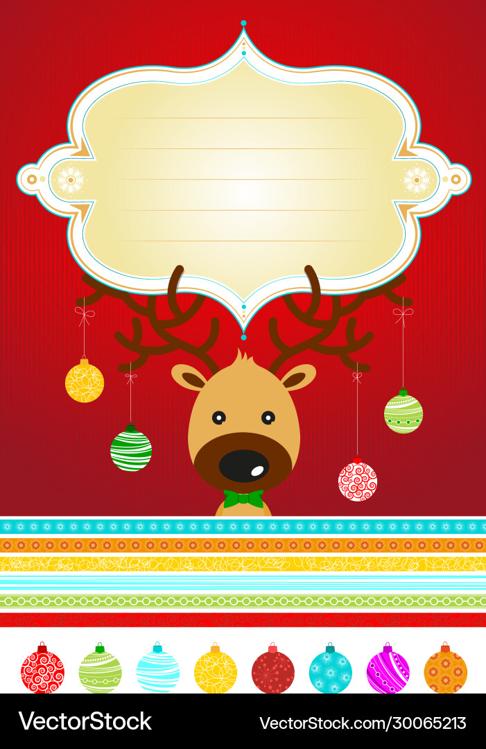 Reindeer christmas label Royalty Free Vector Image