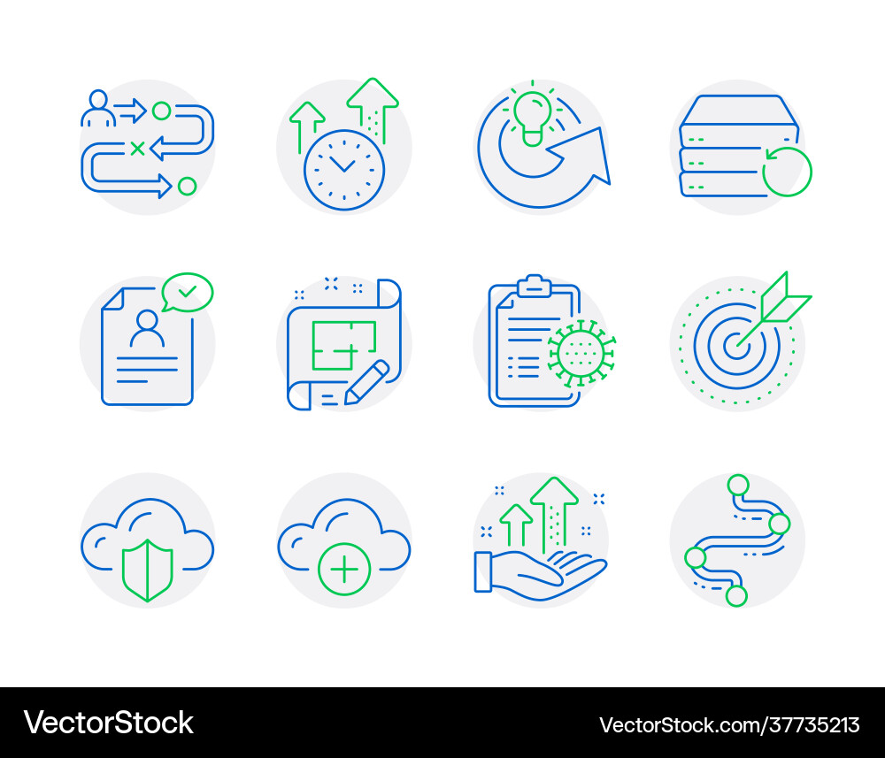 Science icons set included icon as journey path Vector Image