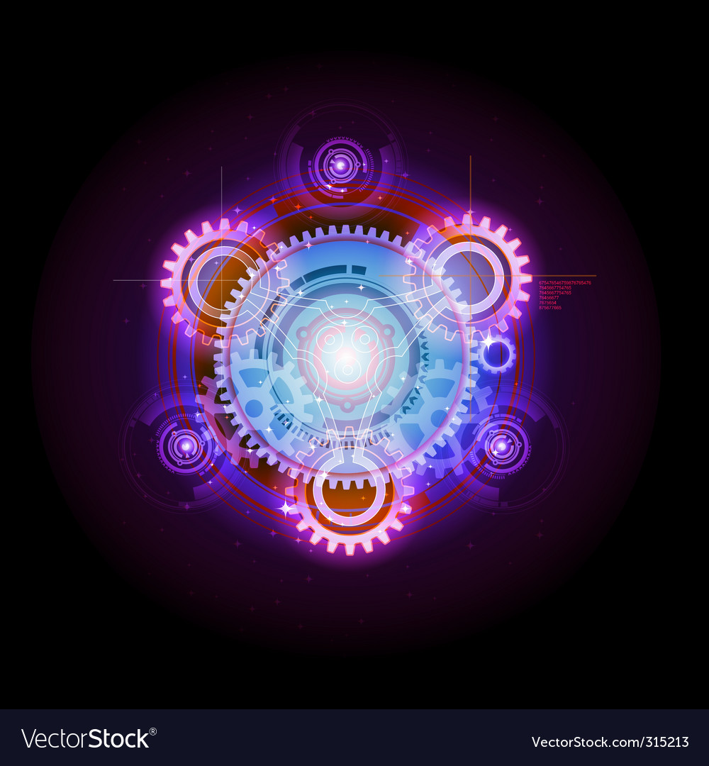 Techno gears Royalty Free Vector Image - VectorStock