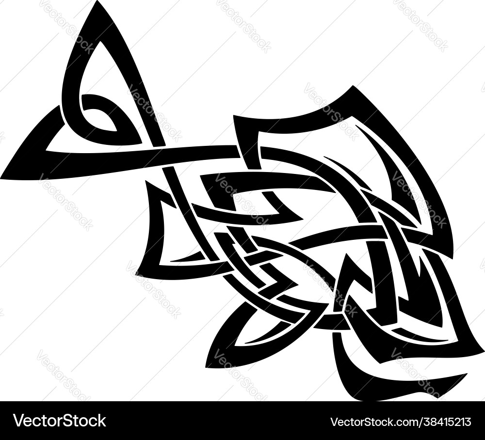Totem fish - stylized fish fishing logo template Vector Image