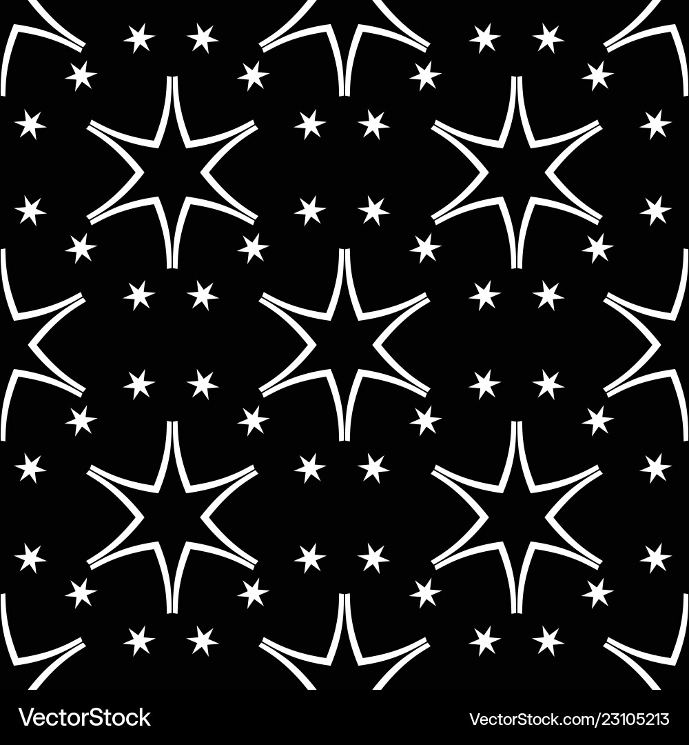 White on black all over stars seamless Royalty Free Vector