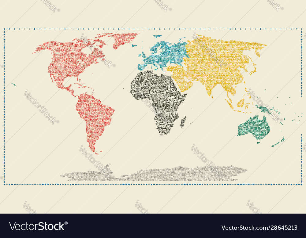 Words map Royalty Free Vector Image - VectorStock