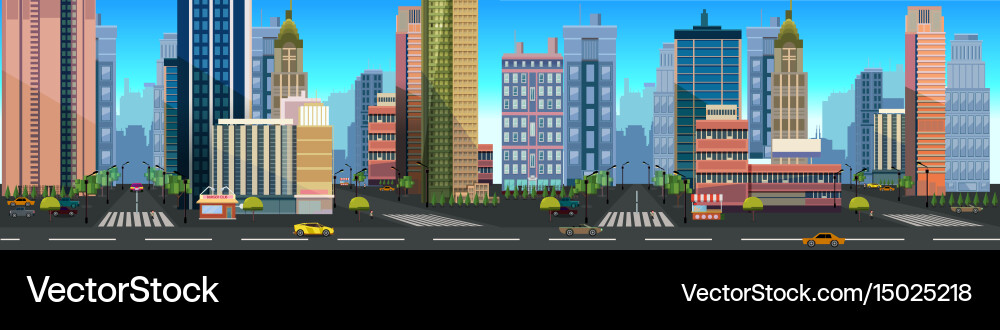 A city landscape with buildings Royalty Free Vector Image