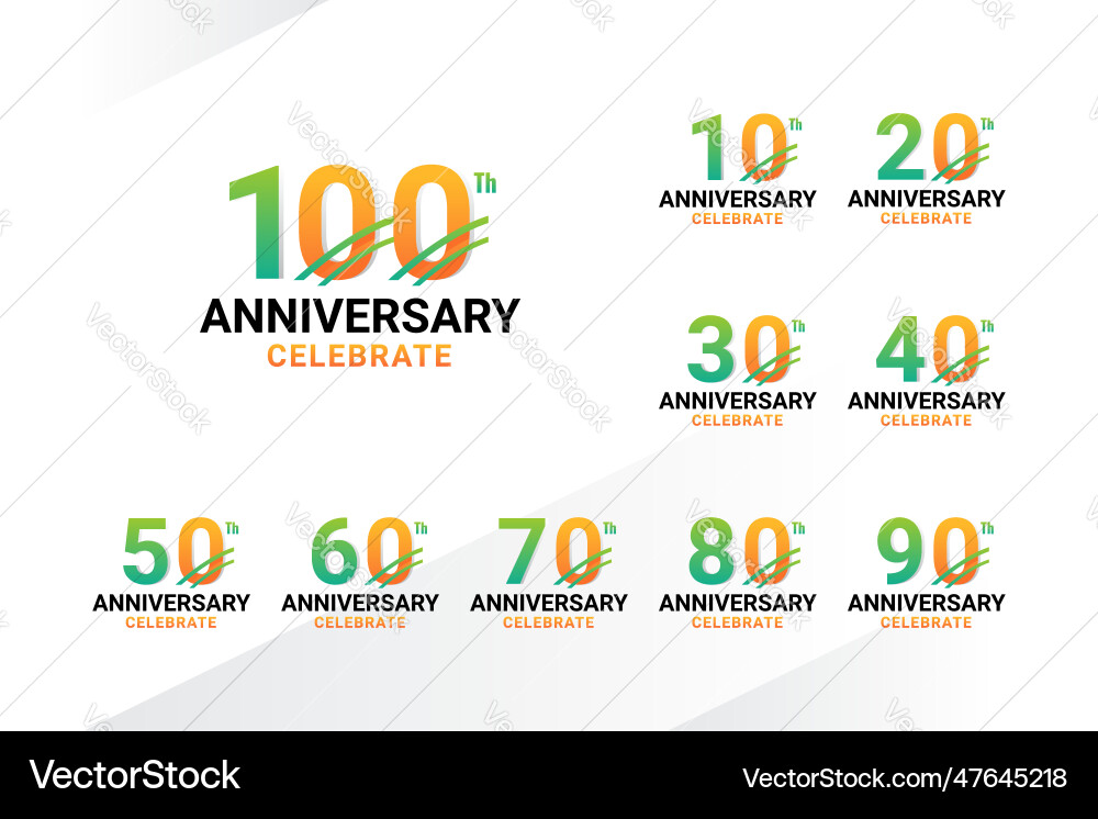 Anniversary number design colorful style Vector Image