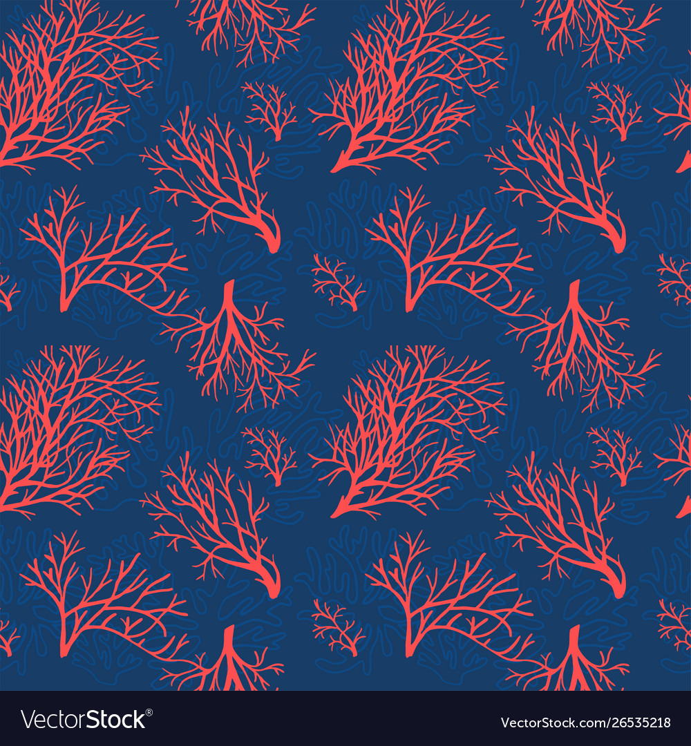 Coral seamless pattern bright pattern Royalty Free Vector