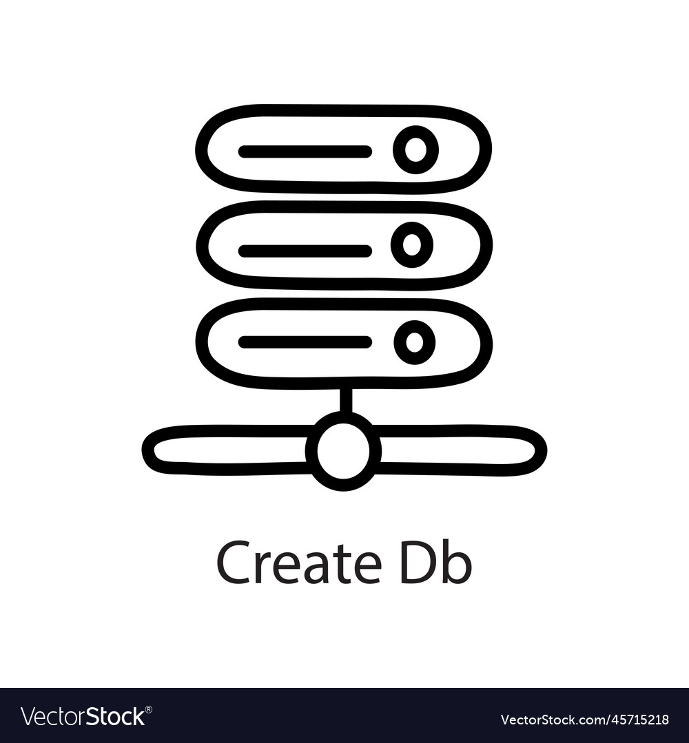 Create db outline icon design data s Royalty Free Vector