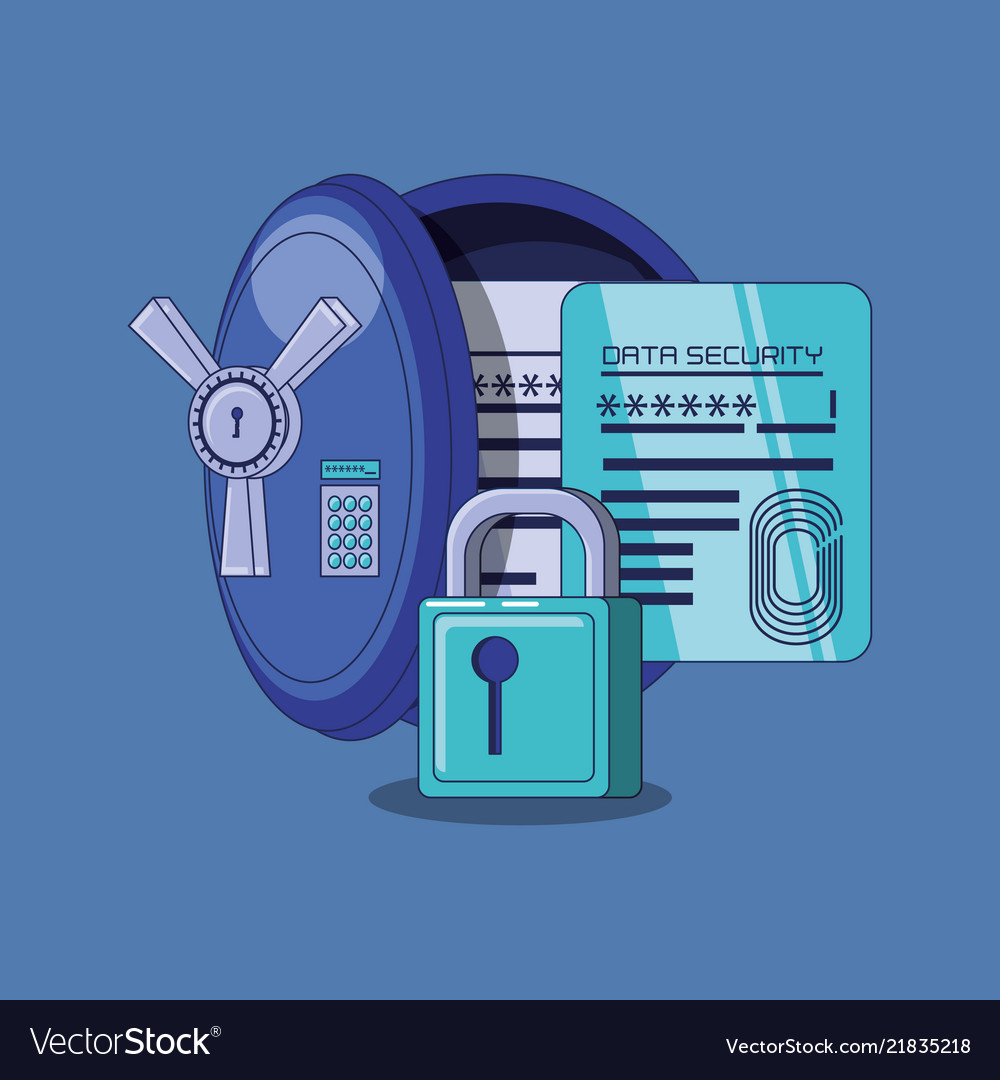 Data security with safe box Royalty Free Vector Image