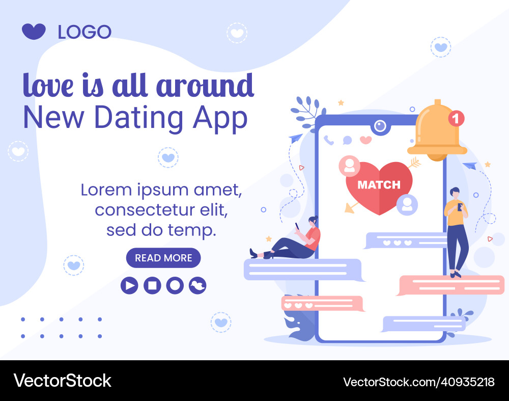 Dating app for a love match brochure template Vector Image