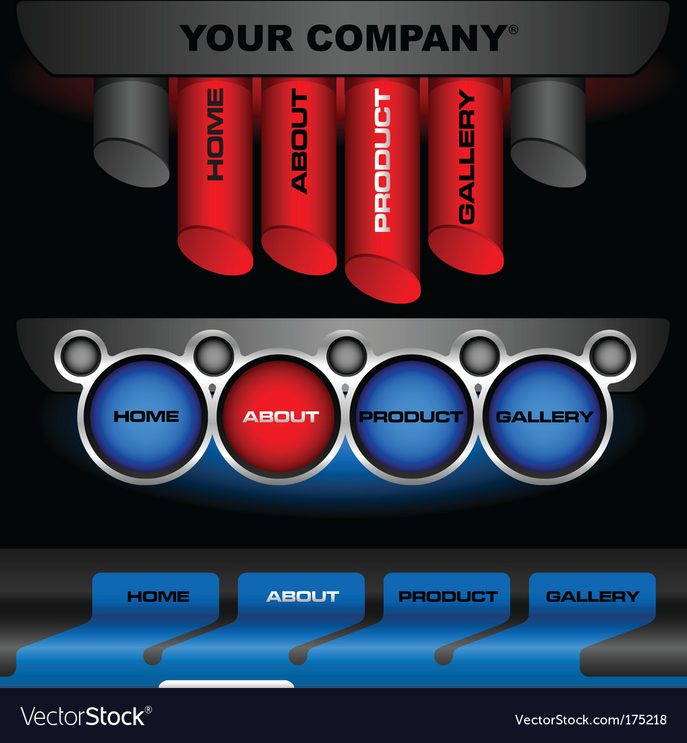 Editable website buttons Royalty Free Vector Image