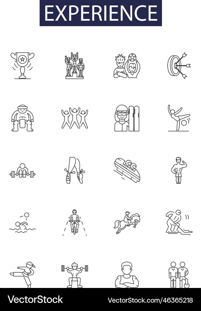 Experience line icons and signs exposure Vector Image