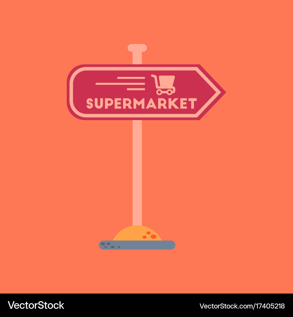 Flat icon on background supermarket sign Vector Image