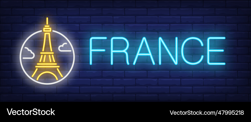 France neon sign Royalty Free Vector Image - VectorStock
