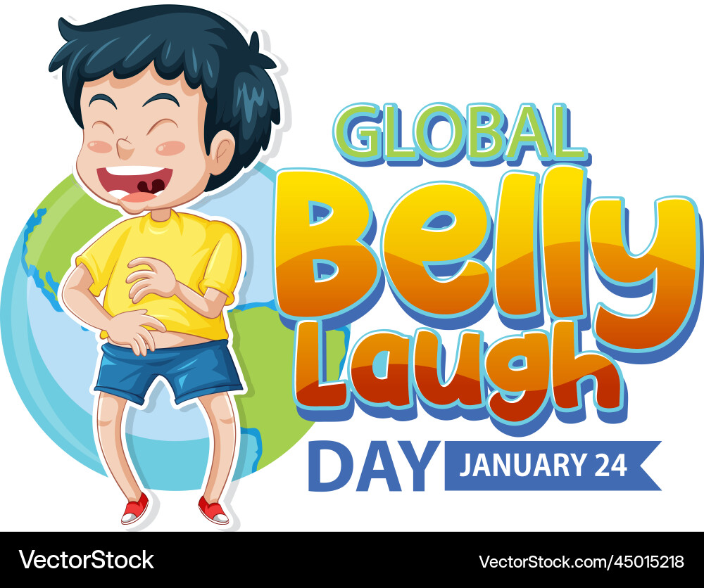 Global belly laugh day banner design Royalty Free Vector