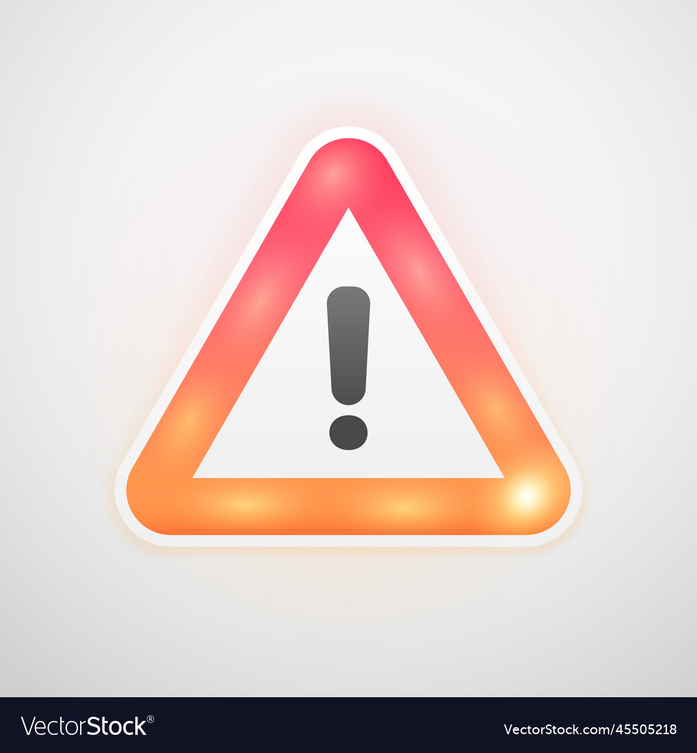 Glowing warning triangle danger sign icon Vector Image Glowing warning triangle danger sign icon Vector Image