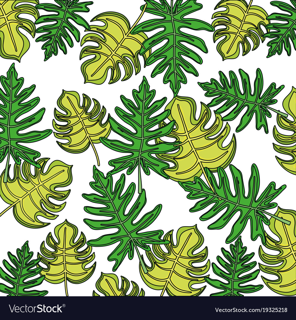 Leaves pattern background Royalty Free Vector Image