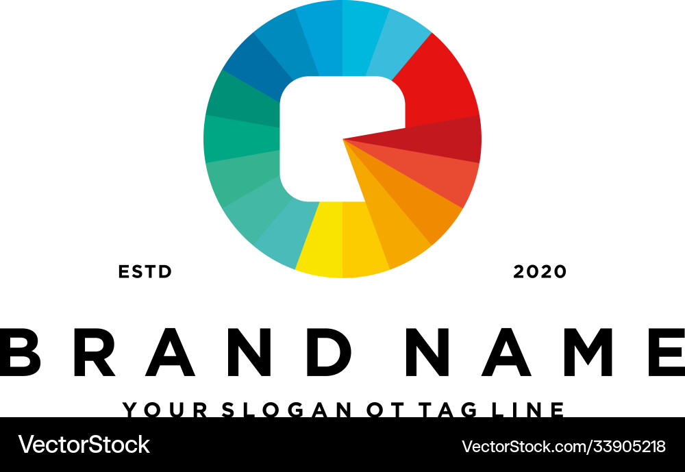 Letter q colorful logo design Royalty Free Vector Image