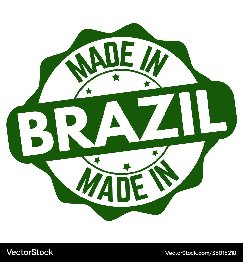 Made in brazil label or sticker Royalty Free Vector Image