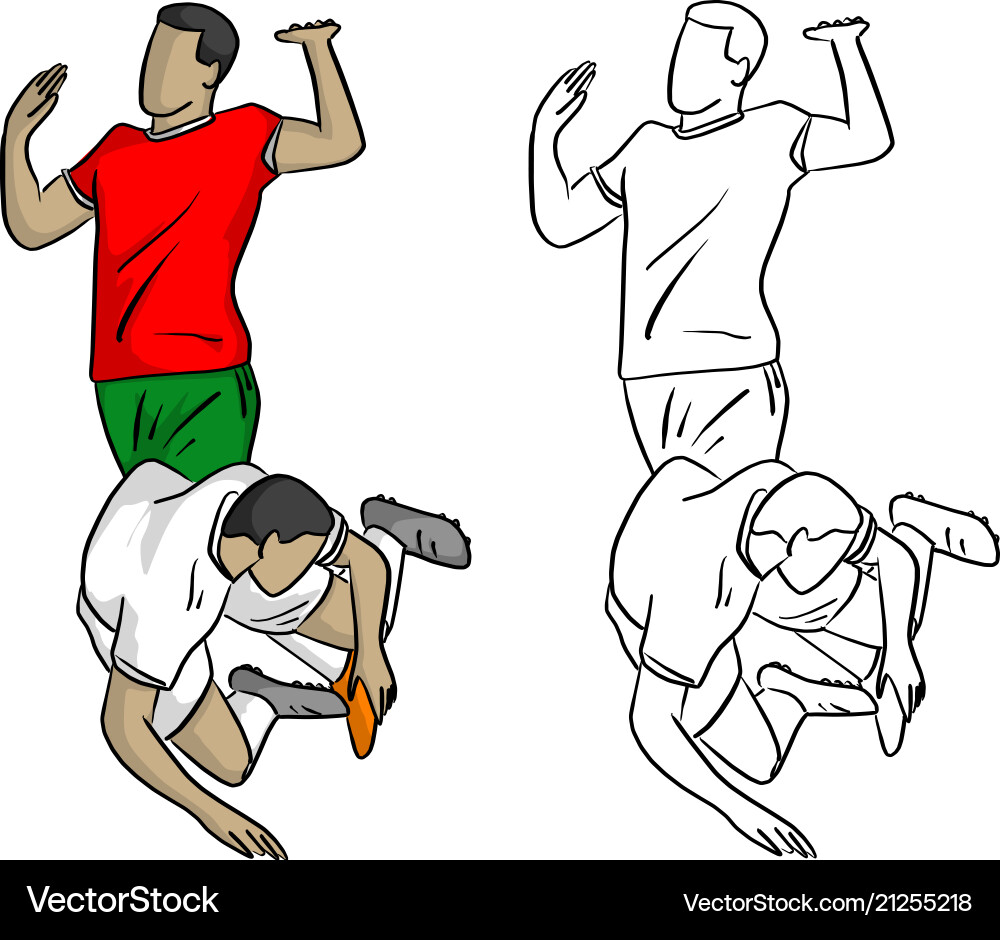 Male soccer player attacking from the back Vector Image