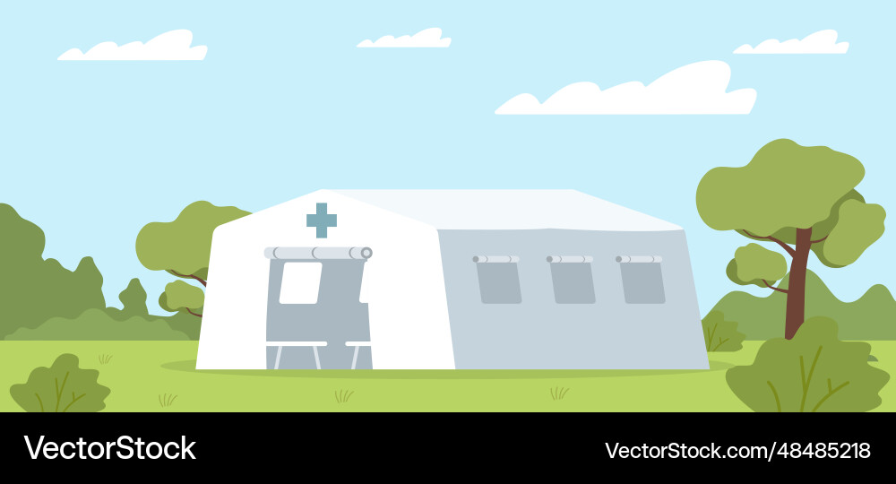 Medical portable tent for first aid Royalty Free Vector