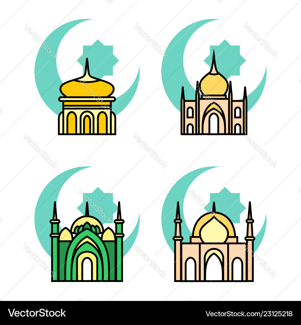Mosque icon muslim islamic symbol Royalty Free Vector Image