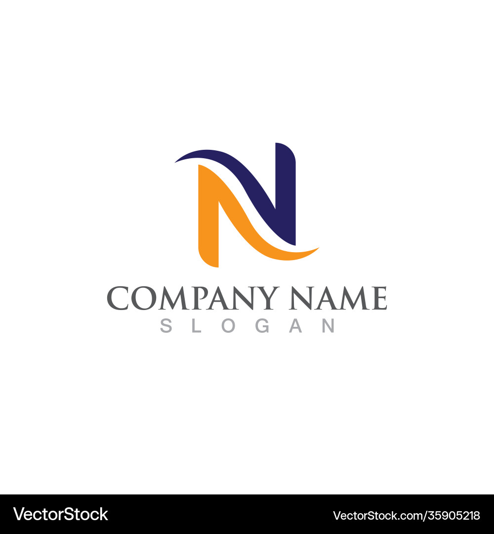 N Letter Logo Template Royalty Free Vector Image