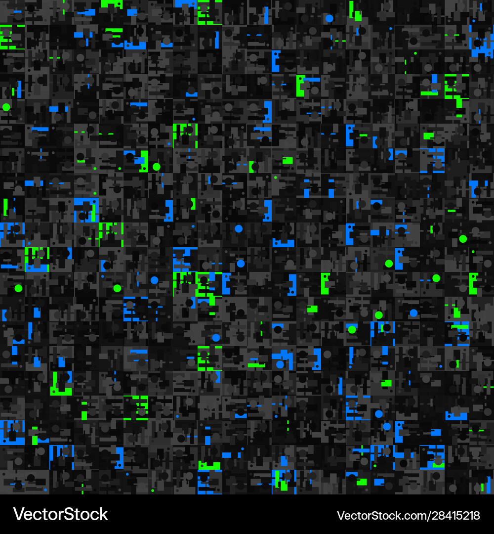 Neon funky noisy techno glitch swatch seamless Vector Image