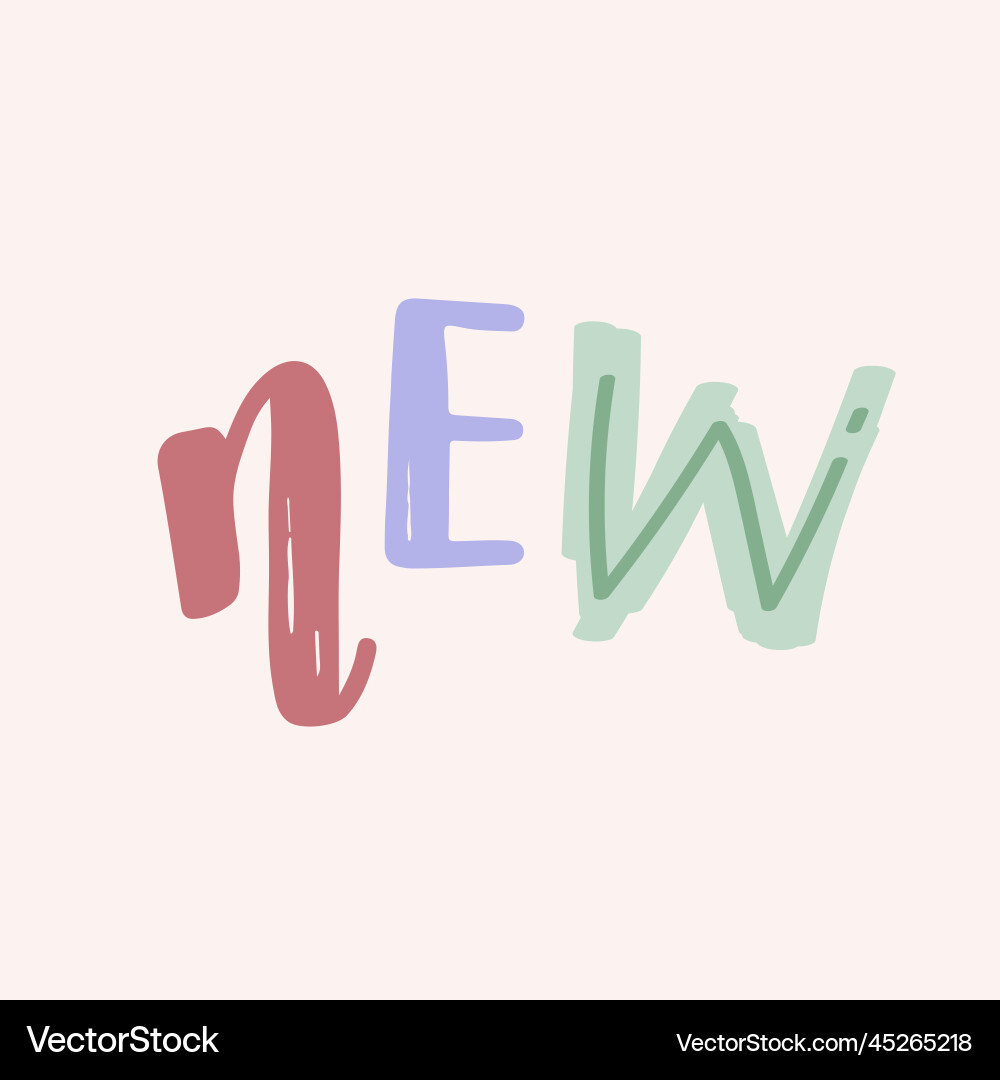 New word doodle hand-lettering typography Vector Image