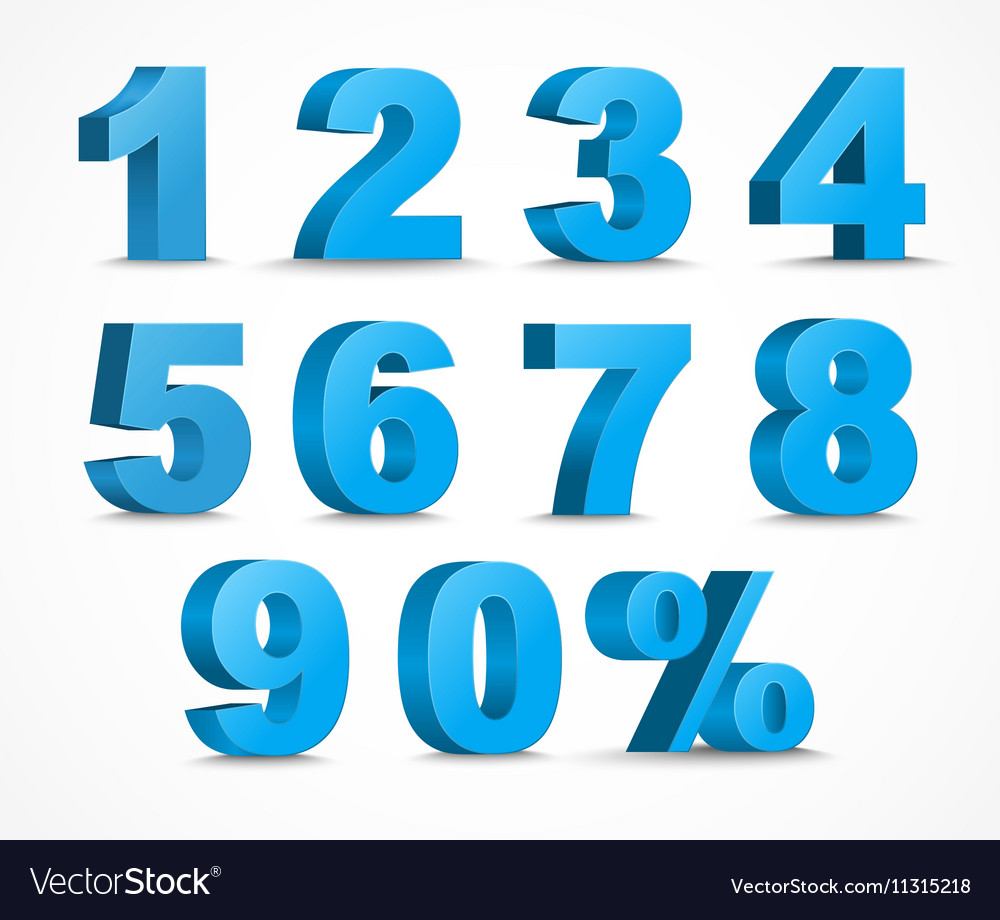Numbers d Royalty Free Vector Image - VectorStock