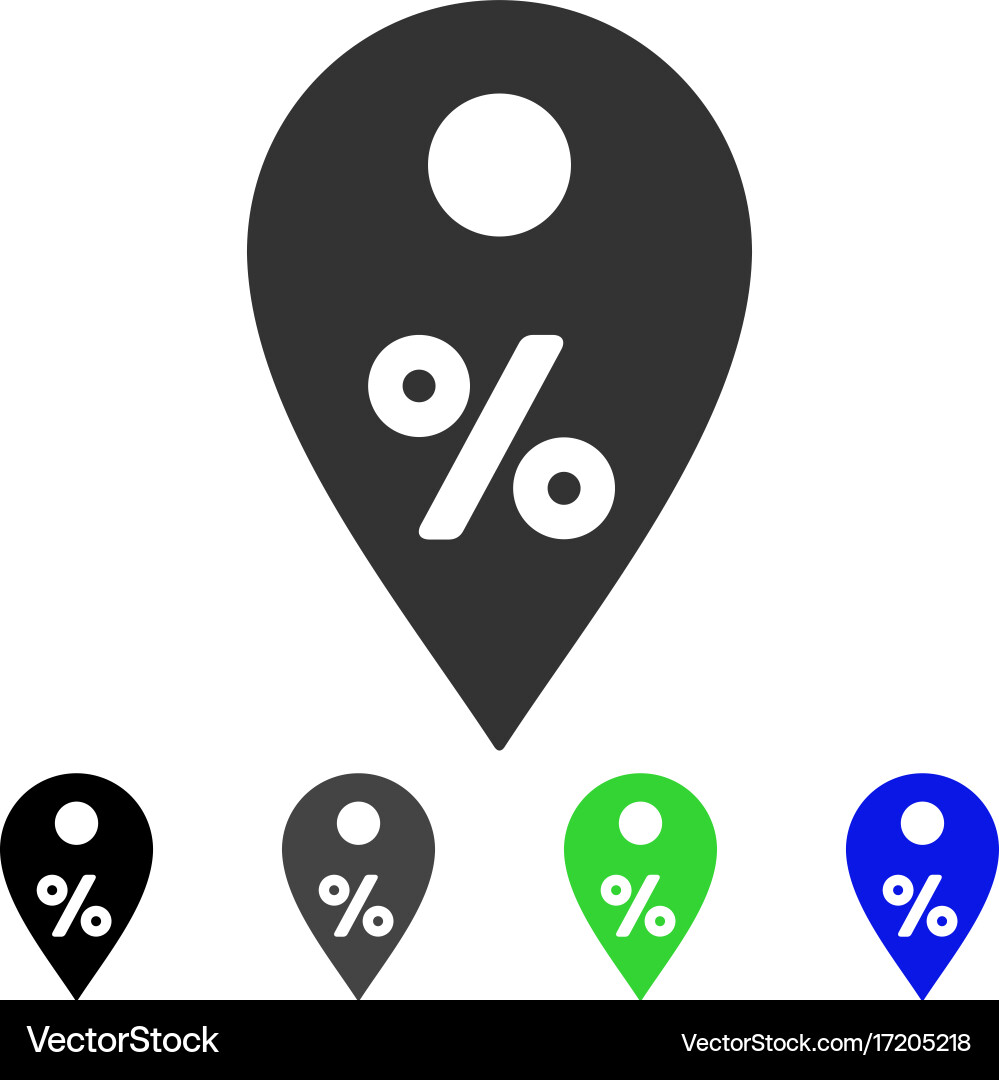 Percent map marker icon Royalty Free Vector Image