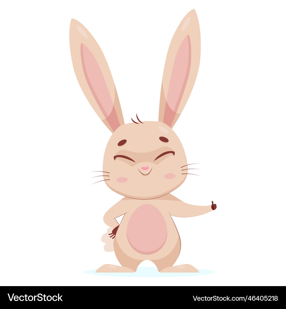 Rabbit showing thumbs up gesture cartoon Vector Image