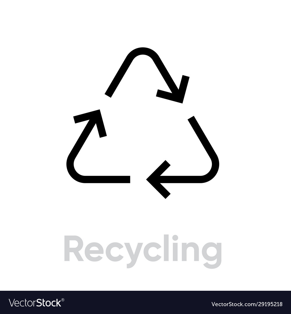 Recycling icon three chasing arrows Royalty Free Vector Recycling icon three chasing arrows Royalty Free Vector