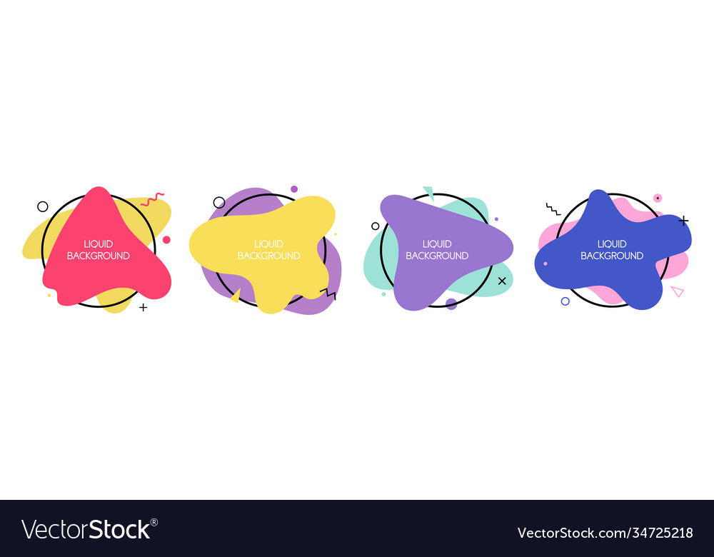 Set 4 abstract graphic liquid elements Royalty Free Vector