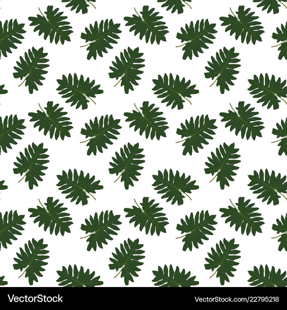 Silhouette of leaf trees on white background Vector Image
