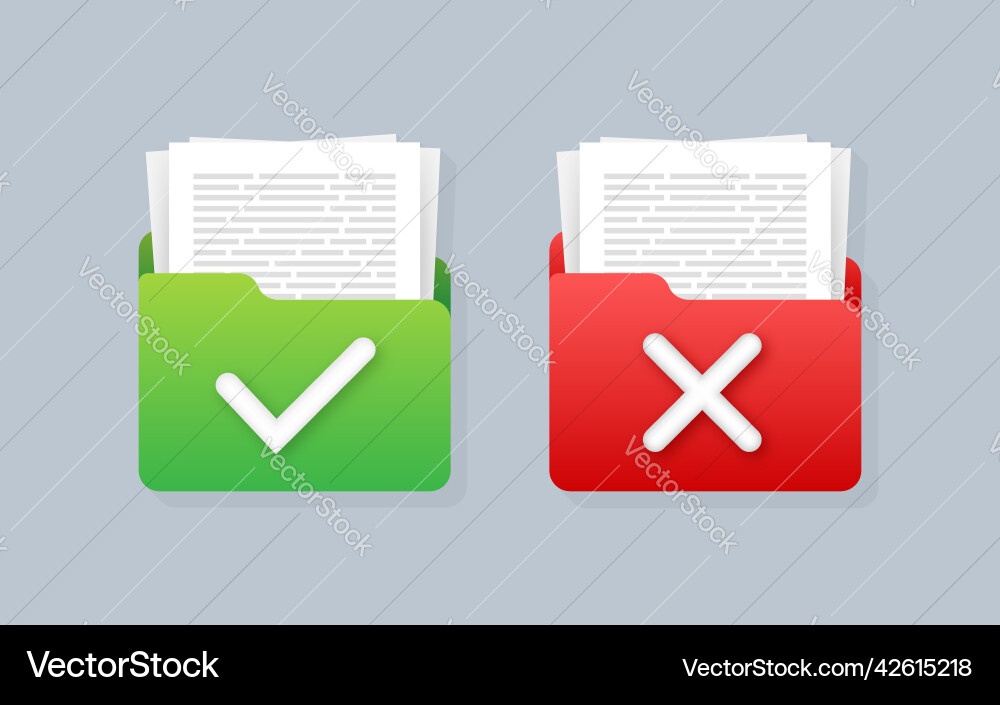 Yes no check mark sign on clipboard lined paper Vector Image