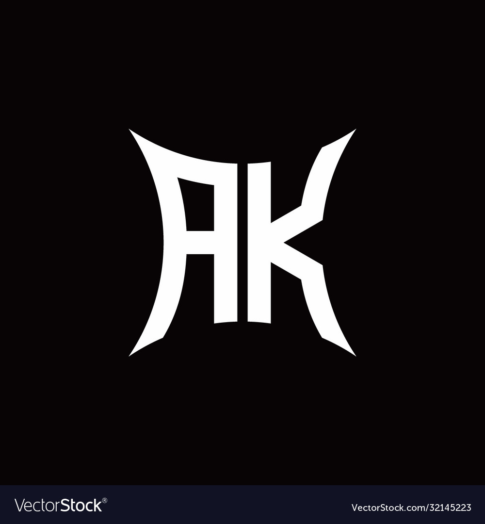 Ak monogram logo with sharped shape design Vector Image