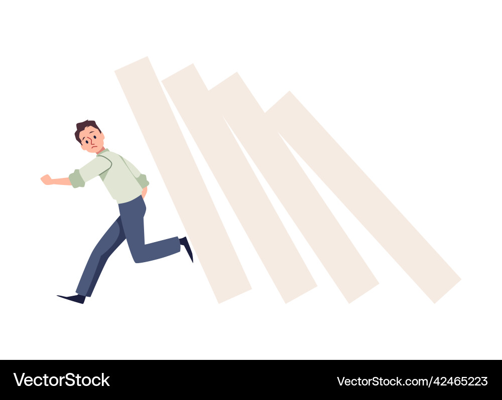 Businessman or office worker running away from Vector Image
