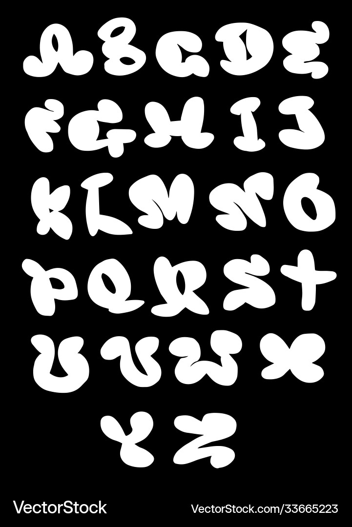 Cartoon graffiti comic doodle font alphabet Vector Image
