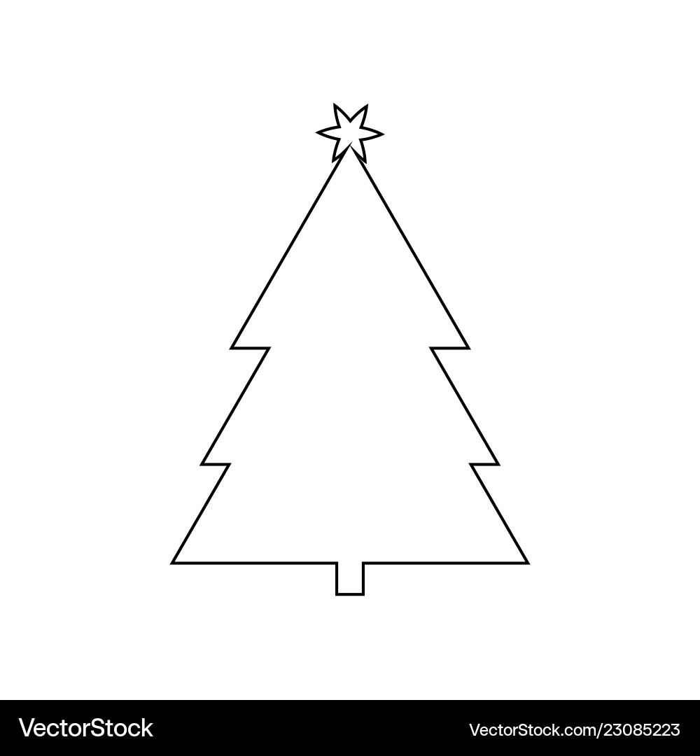 Christmas tree outline icon symbol design Vector Image