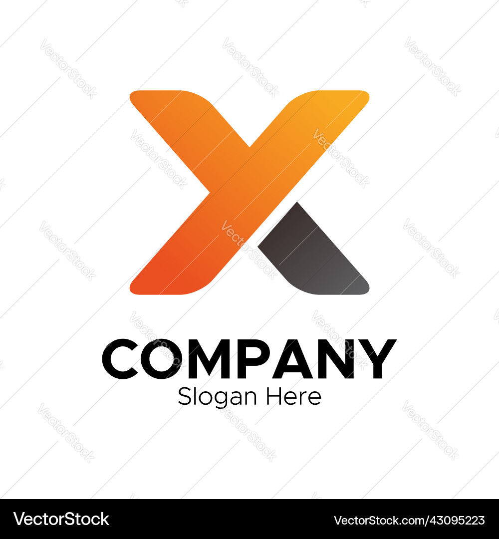 Colorful letter x logo design Royalty Free Vector Image