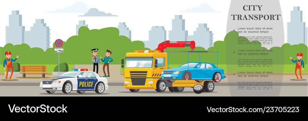 Colorful road assistance service concept Vector Image
