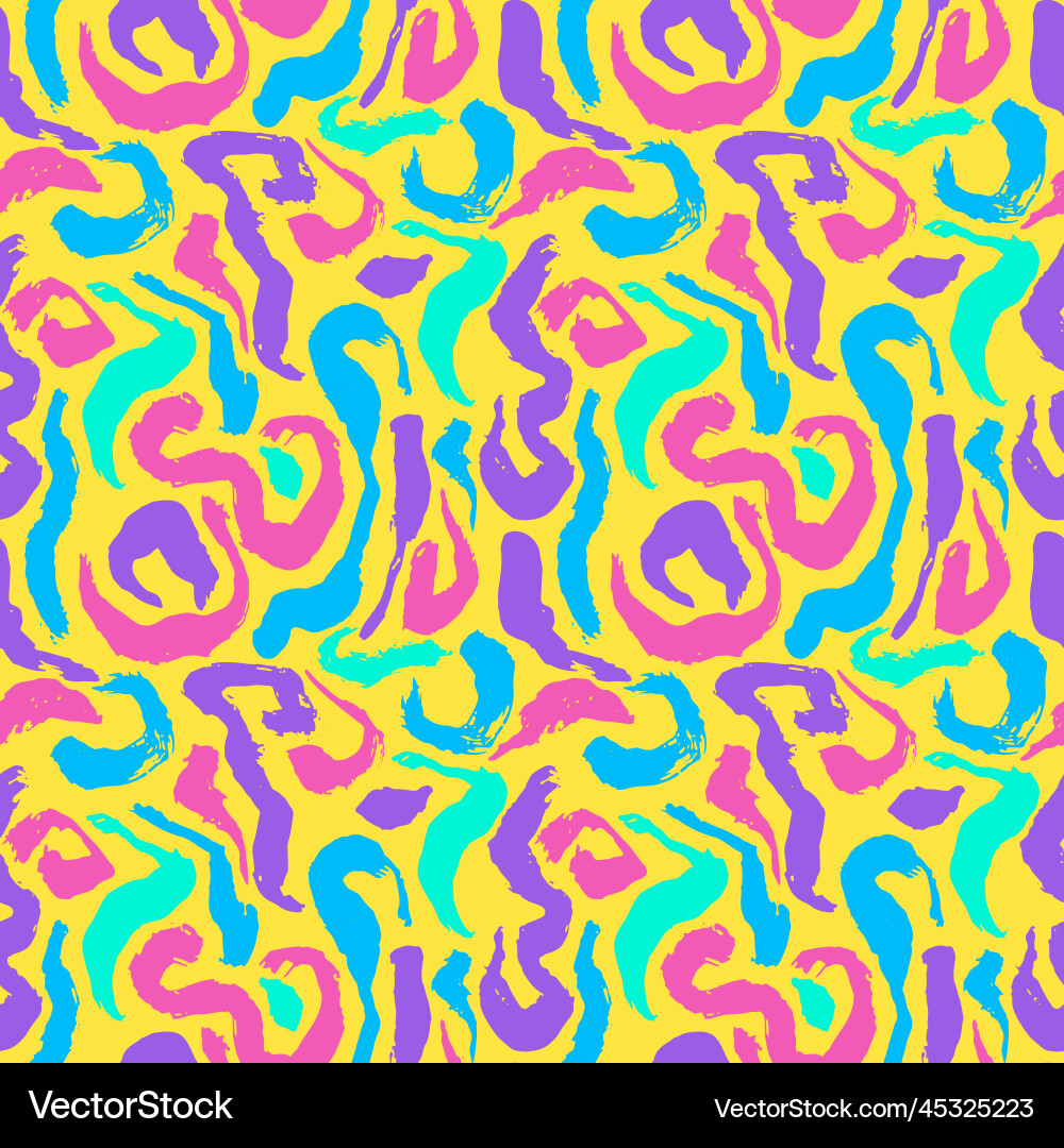 Dry brush free hand strokes seamless pattern hand Vector Image