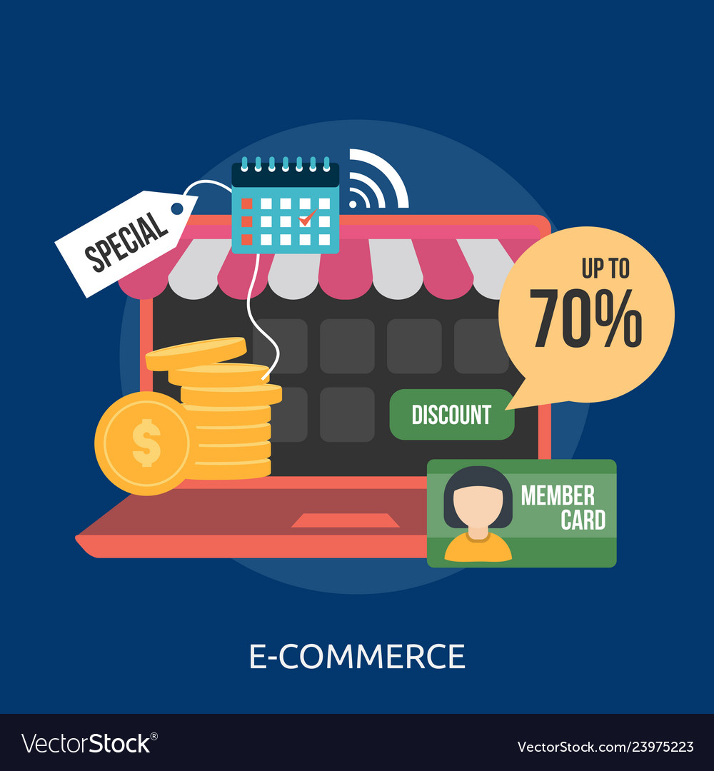 E-commerce conceptual design Royalty Free Vector Image E-commerce conceptual design Royalty Free Vector Image
