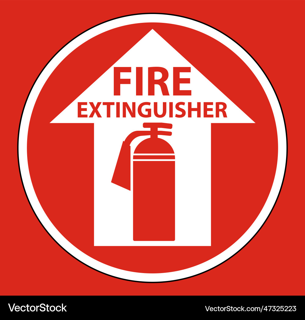 Fire extinguisher floor sign on white background Vector Image