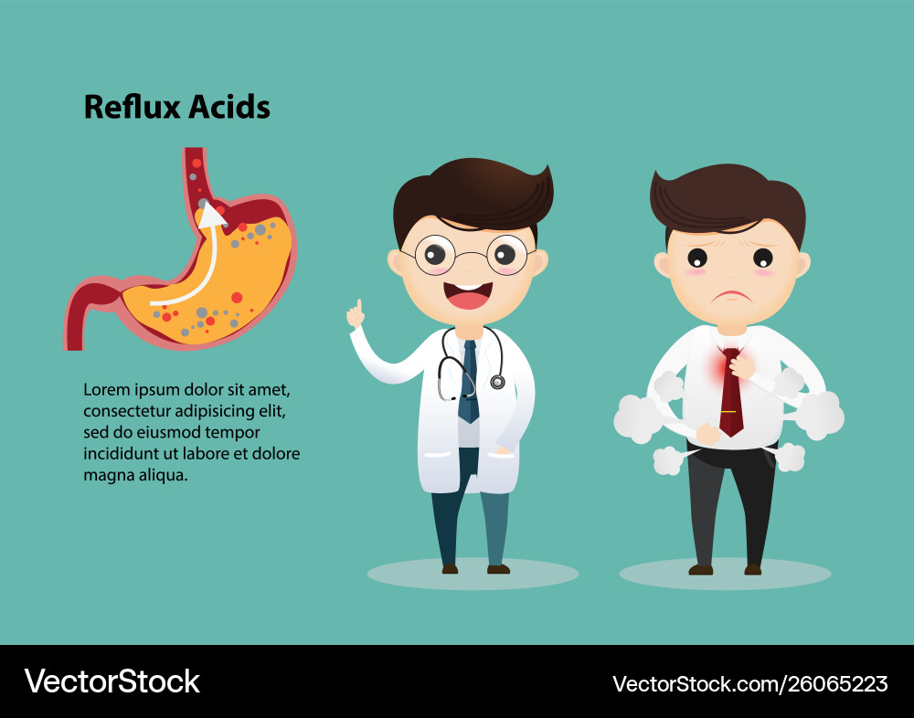 Gastro-esophageal reflux disease gerd Royalty Free Vector